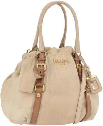 Prada Sac cabas vintage doccasion - Femme - Pre-owned - Beige - Taille: ONE Size