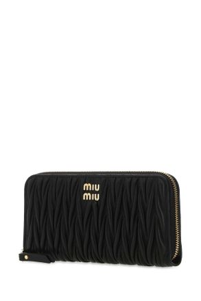 Miu Miu Womens Black Nappa Leather Wallet Nero Portafogli