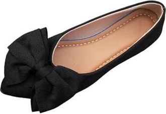 Generic Chaussures plates &agrave; enfiler avec noeud pour femme - Bout pointu - Couleur unie - L&eacute;g&egrave;res et confortables - Style d&eacute;contract&eacute; - Pour le bureau et les l