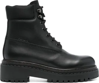 Prada Stiefeletten aus Leder - Schwarz