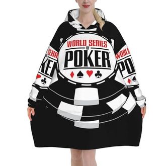 Generic Wsop Sweat &agrave; capuche pour femme et homme Couverture de poker surdimensionn&eacute;e pour adulte doux et chaud