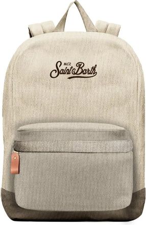 MC2 Saint Barth Femme, Sacs, Beige, Taille: ONE Size Sac &agrave; dos avec logo brod&eacute;
