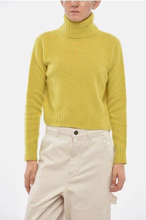 Celine Woll-Rollkragenpullover mit Triomphe-Stickerei Celine