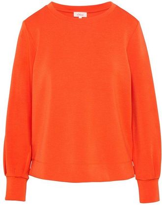 s.Oliver Sweatshirt Sweatshirt Scuba-Sweatshirt mit weiten &Auml;rmeln