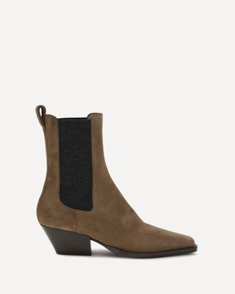 Brunello Cucinelli Suede texan Ankle Boots Female 39