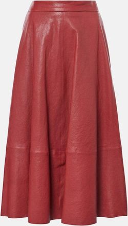 Brunello Cucinelli High-Rise-Midirock aus Leder