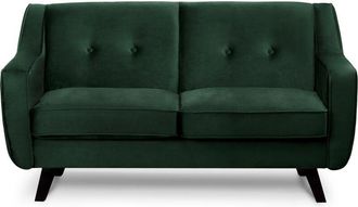 Konsimo Konsimo - terso Sofa, 2 Sitzer im zeitlosen Design, Velours-Bezug, dunkelgr&uuml;n