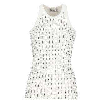 The Attico Kristallverziertes Baumwoll-Top - - Tops - Damen - Wei&szlig; - S