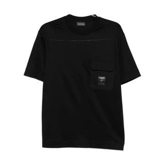 Emporio Armani Homme, Tops, Noir, Taille: L T-shirt &agrave; Poche Manches Courtes