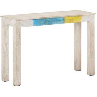 vidaXL Konsolentisch Wei&szlig; 115x35x77 cm Raues Mangoholz - Vidaxl