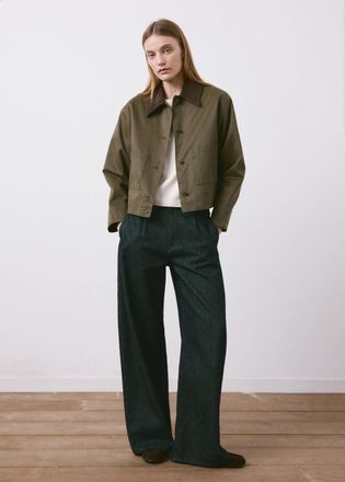 Mango Jeansparka mit kontrastierendem Kragen khaki - Damen - S - MANGO