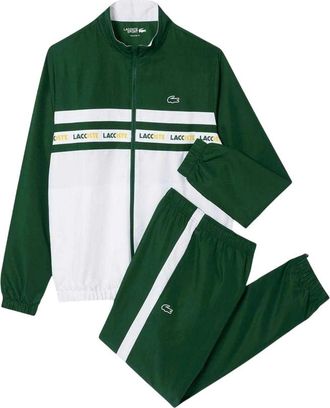 Lacoste Trainingsanzug-Set f&uuml;r Herren, Tennis (Gr&uuml;n/Wei&szlig;)