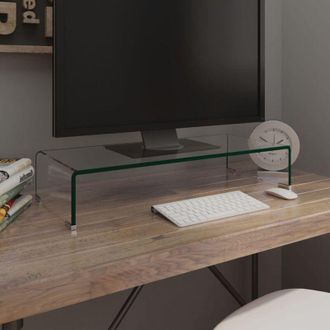 vidaXL Vidaxl - TV-Tisch/Bildschirmerh&ouml;hung Glas Transparent 70x30x13 cm