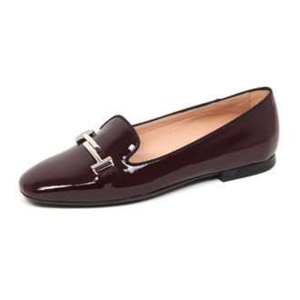 Tod's Bordeaux Patent Ballerina Flache Schuhe - - Shoes - Damen - Rot - 35 EU
