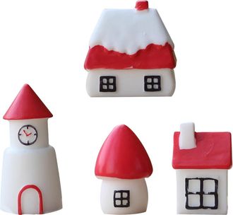 BESPORTBLE Miniatur Hausmodell 4 St&uuml;ck Winter Schloss und Burg Figuren Detaillierte Miniaturdekoration f&uuml;r Puppenhaus Mikrolandschaft und Wohnzimmertisch