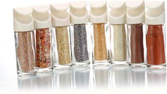 Cabilock 360-grad Drehbares Gewürzhalter Satz Aus Glas Mit Aufhängehaken Leicht Zu Reinigen Für Küche Und Grill Zubehör