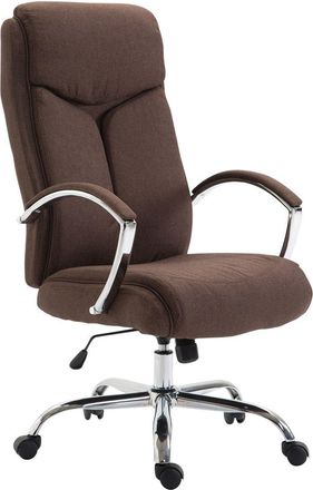 Clp Bürostuhl XL Vaud mit Stoffbezug, Chefsessel, Drehstuhl mit Armlehnen, Bürodrehstuhl mit hochwertige Polsterung, max. Belastbarkeit 140 kg, Farbe:brau