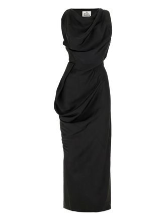 Vivienne Westwood robe drap&eacute;e Long Fond - Noir