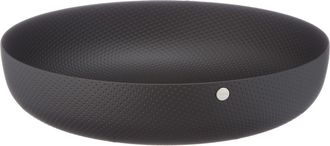 Alessi JM17/21 BT - Runder Designkorb, Buntstahl mit Epoxidharz und Reliefschmuck, Schwarz, 21 cm