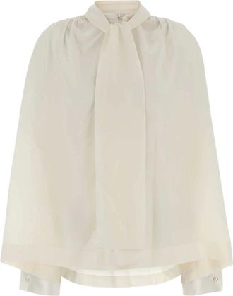 Carven Femme, Blouses et Chemises, Blanc, Taille: 42 FR Chemisier &agrave; &Eacute;charpe Fronc&eacute;e