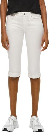 QS by s.Oliver Damen 2144124 Capri Denim Slim Fit, Creme 0200, 42
