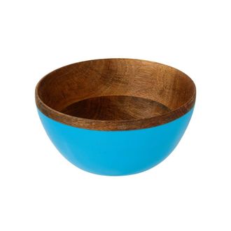 Talking Tables Natural Mango Wood Hand Painted Bowl Must Have For A Sunny Gathering - Inspired By India Blau 15 cm, holz, Gew&uuml;rzschale Ble