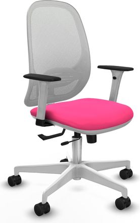 Piqueras y Crespo Rosa Schreibtisch Cilanco mit 1D-Armen, h&ouml;henverstellbare Lendenwirbelst&uuml;tze, ausgestattet mit Syncro/Translack und Schneidschaum, mit Rollen von 65 m