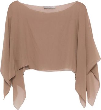 D.exterior Femme, Blouses et Chemises, Brun, Taille: 40 FR Blouse Drap&eacute;e &agrave; Encolure Bateau