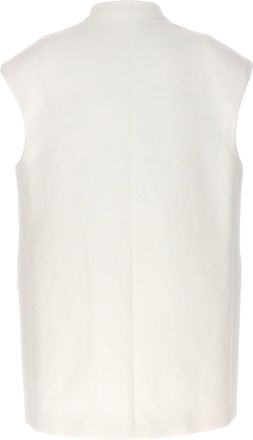 Jil Sander Oversize Tailored Cotton Vest - White