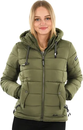 Marikoo Damen Steppjacke leicht gef&uuml;ttert Winterjacke mit Kapuze B940 [B940-Taisaa-Pri-Olive-Gr.S]
