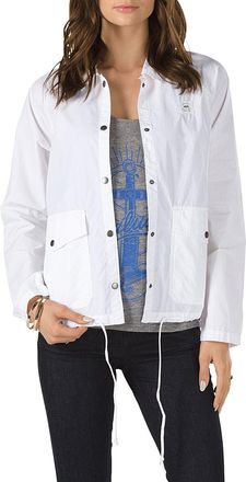 Vans Damen, Lederjacke, Jacke, Program Jacket, GR. One Size (Herstellergröße: Medium), Weiß (White)