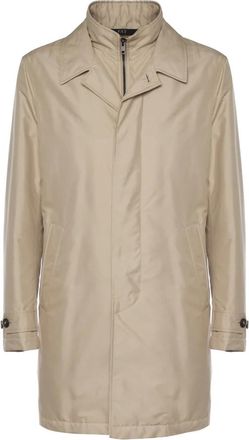 Fay Homme, Manteaux, Beige, Taille: M Parka en popeline technique