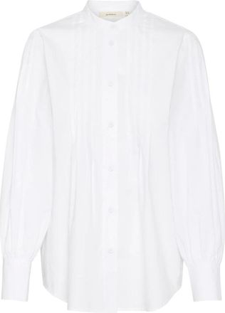 Inwear Femme, Blouses et Chemises, Blanc, Taille: 36 FR Chemisier &agrave; Pintucks Blanc Pur
