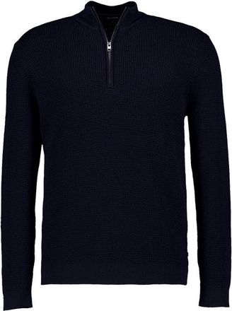 Olymp Herren Pullover blau Baumwolle unifarben