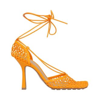Bottega Veneta Femme, Chaussures, Orange, Taille: 36 1/2 EU Talons Hauts en Maille Orange Lac&eacute;s