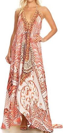 Sakkas 1817 - Lizi Womens Maxi Halter High-Low Mouchoir Longue Robe Beach Party - LW200-White - OS