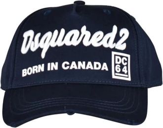 Dsquared2 Homme, Accessoires, Bleu, Taille: ONE Size Born in Canada Baseball Cap