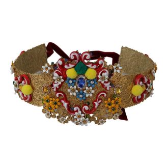 Dolce & Gabbana Kristallverzierte Tailleng&uuml;rtel - - Accessories - Damen - Gelb - ONE SIZE