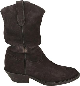 Maison Margiela Femme, Chaussures, Brun, Taille: 35 EU Tabi Suede Western Bottes