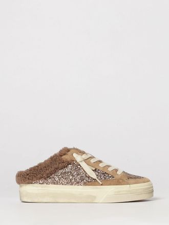 Crime London Mules sabot Soho en daim avec doublure en shearling et broderie