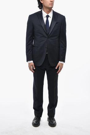 Corneliani 3-teiliger Anzug aus reiner Schurwolle mit Spitzenrevers aus Satin Corneliani