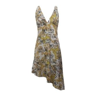 Versace Jeans Couture Femme, Robes, Blanc, Taille: 36 FR Robe Blanche à Manches Courtes 74Hao912Ns228G03