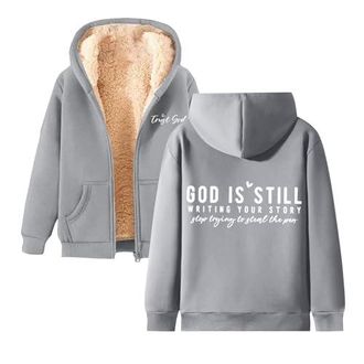 Generic Sweat &agrave; capuche d&eacute;contract&eacute; Essentials pour femme - Pull &agrave; capuche pour sport dhiver - Style occidental mignon - Fermeture &eacute;clair en fourrure - Avec c