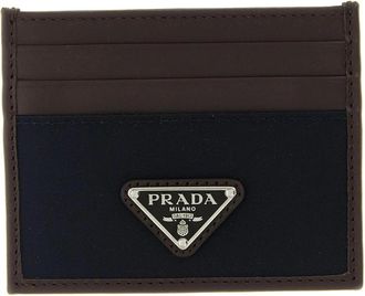 Prada Kartenetui aus Saffiano-Leder und Nylon - - Accessories - Herren - Blau - ONE SIZE