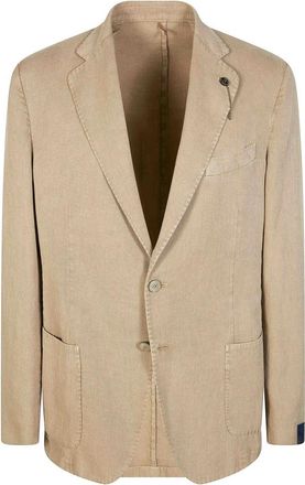 Santaniello Homme, Vestes, Beige, Taille: 2XL Giacca Lino Ramie