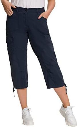 Ulla Popken 7/8 Cargohose Pantalon Cargo, Marine, 53W / 32L Femme