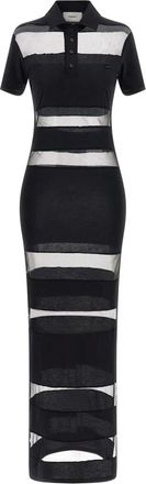 Coperni Femme, Robes, Noir, Taille: 40 FR Longue Robe Polo Transparente &agrave; Rayures