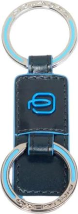 Piquadro Homme, Accessoires, Bleu, Taille: ONE Size Porte-cl&eacute;s en cuir &agrave; deux anneaux