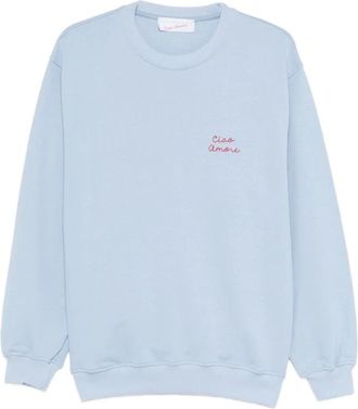 Giada Benincasa Femme, Sweatshirts et sweats &agrave; capuche, Bleu, Taille: 42 FR SweaT-shirt Brod&eacute;