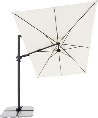 Doppler Style Sonnenschirm für den Garten - Ampelschirm 300 cm x 220 cm in Natur um 360° drehbar - Sonnenschirm groß mit Ständer - Kippbarer Pendelschirm wass